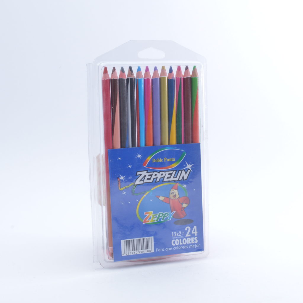 COLORES DOBLE PUNTA X 12 LAPICES ZEPELIN - Occidente Papelería