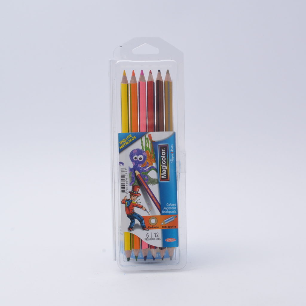COLORES MAGICOLOR X 6 LAPICES DOBLE PUNTA SANFORD - Occidente Papelería